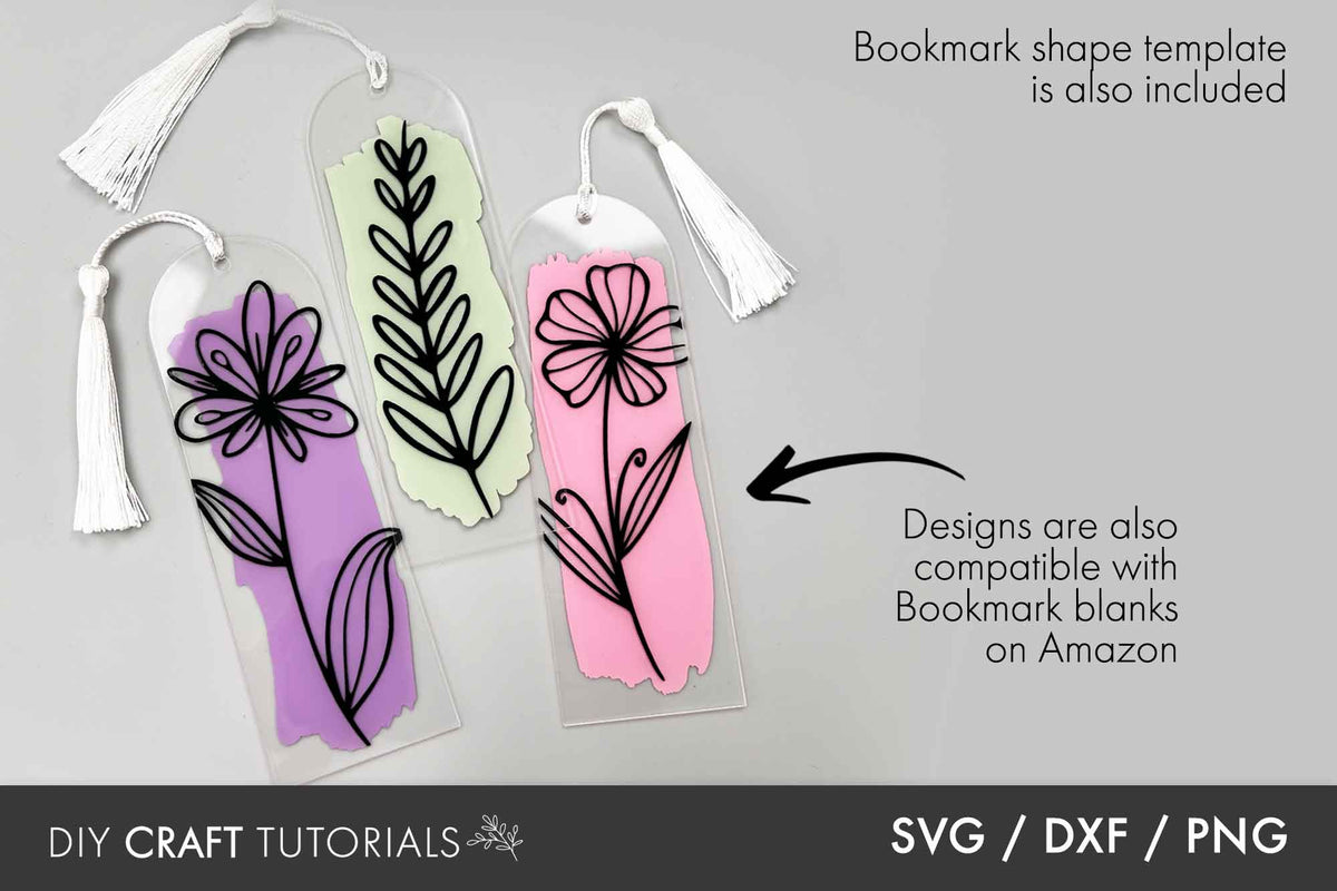Flower Bookmark SVG Bundle – DIY Craft Tutorials