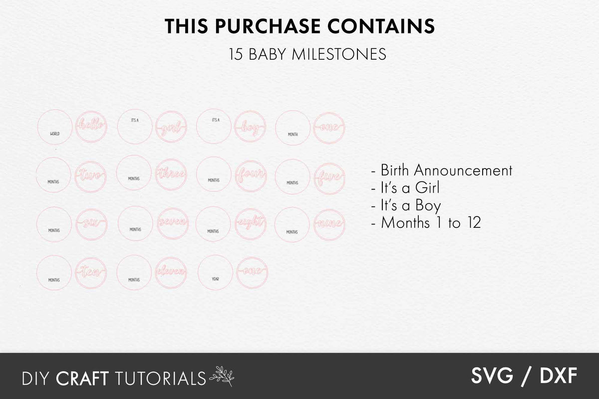 Layered Baby Milestone SVG – DIY Craft Tutorials