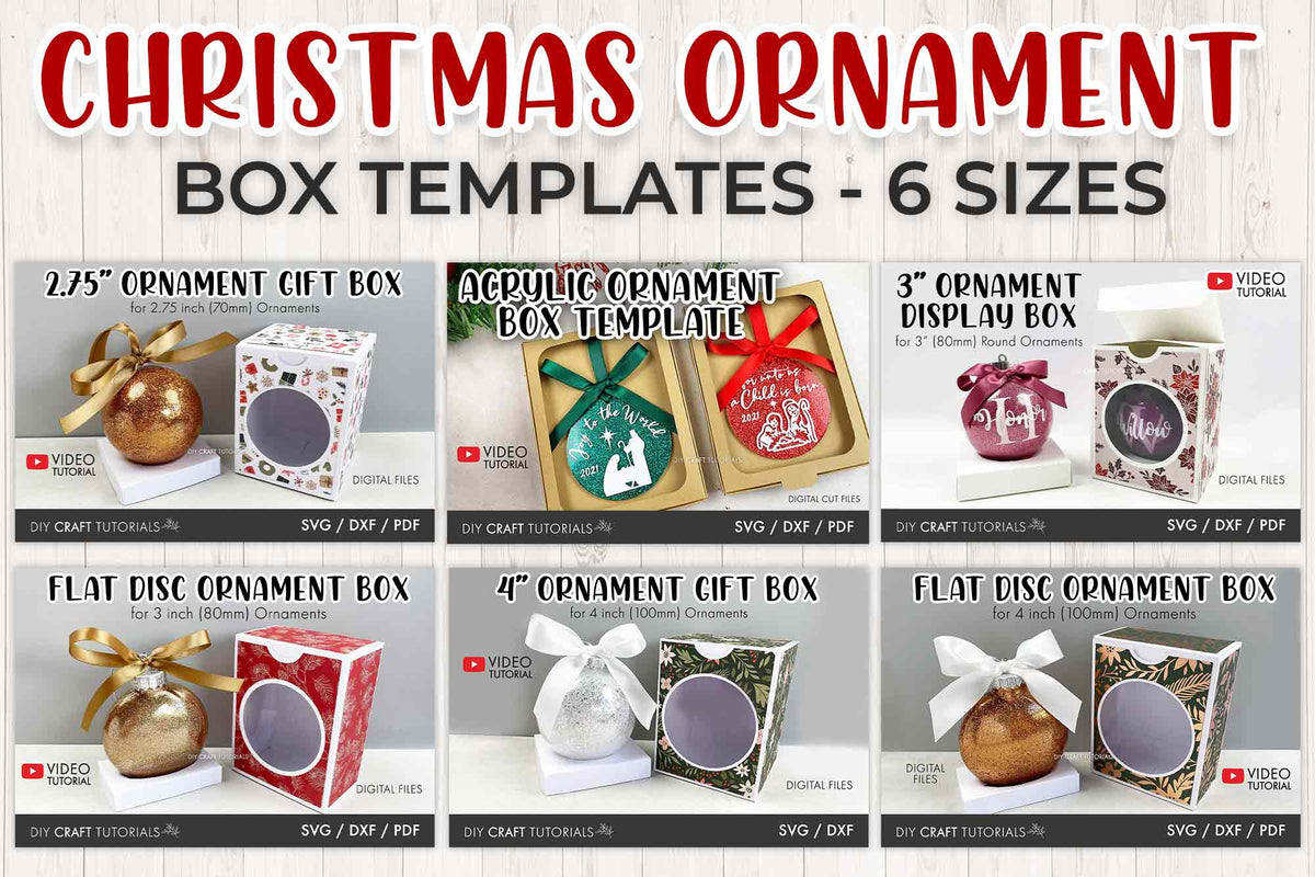 Christmas Ornament Gift Box Bundle - 6 Sizes – DIY Craft Tutorials