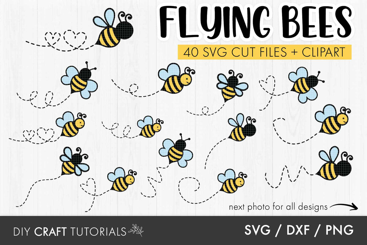 Flying Bee SVG Bundle – DIY Craft Tutorials