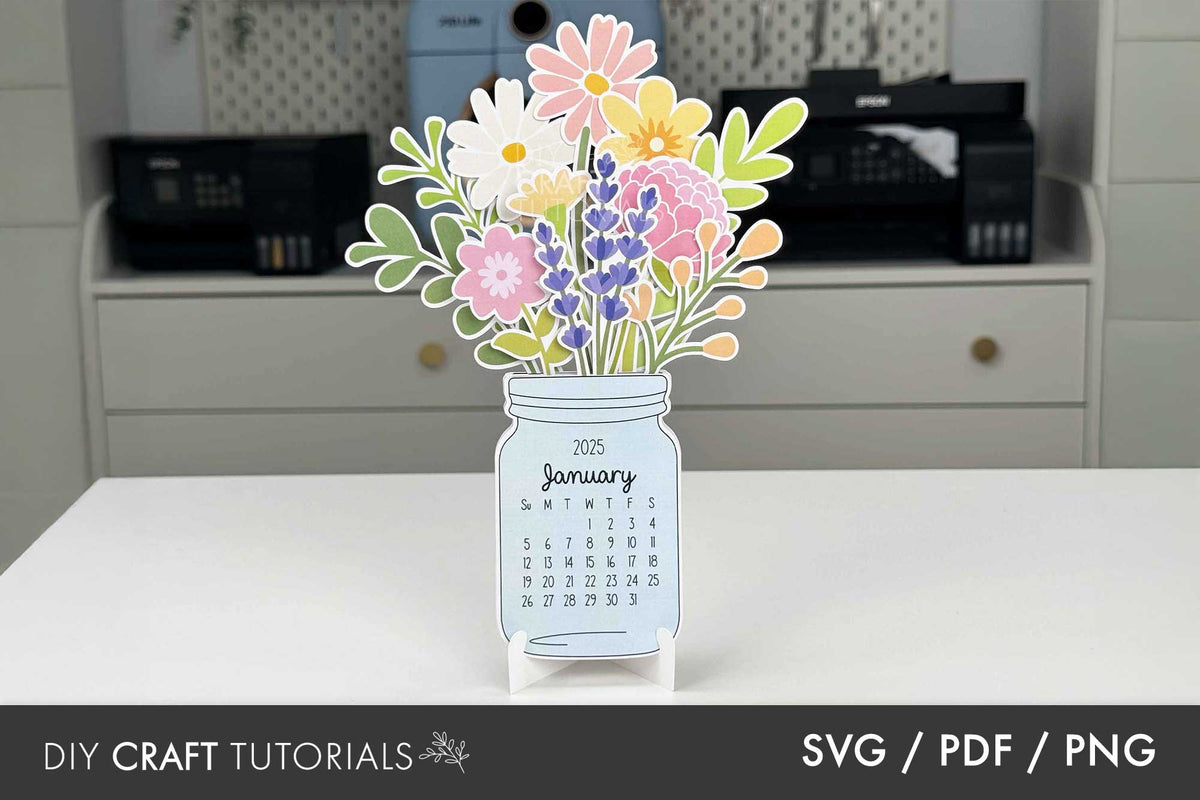 Floral Desk Calendar SVG – DIY Craft Tutorials