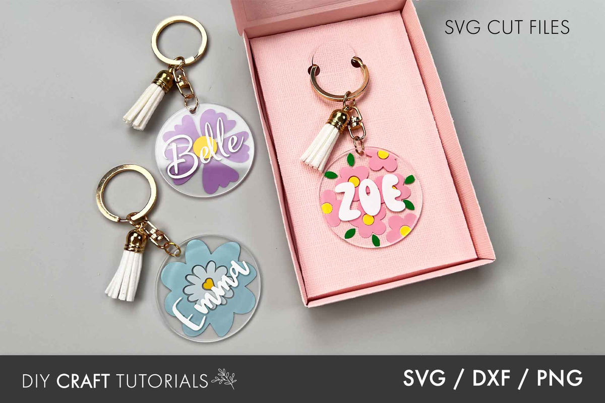 Cute Flower Keychain SVG – DIY Craft Tutorials
