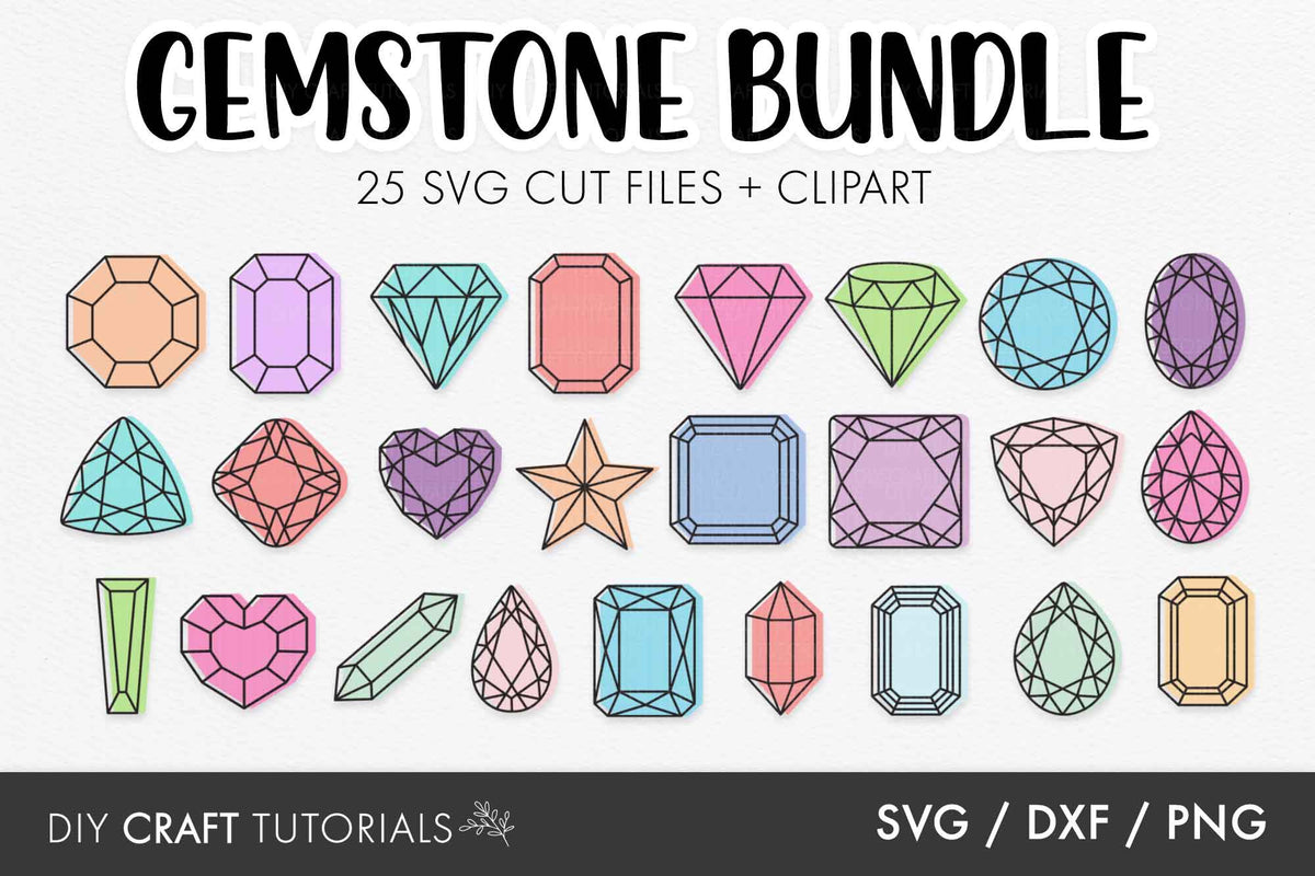 Gemstone SVG Bundle – DIY Craft Tutorials
