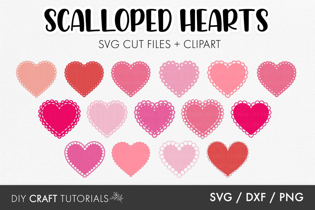 Scalloped Heart SVG Bundle – DIY Craft Tutorials