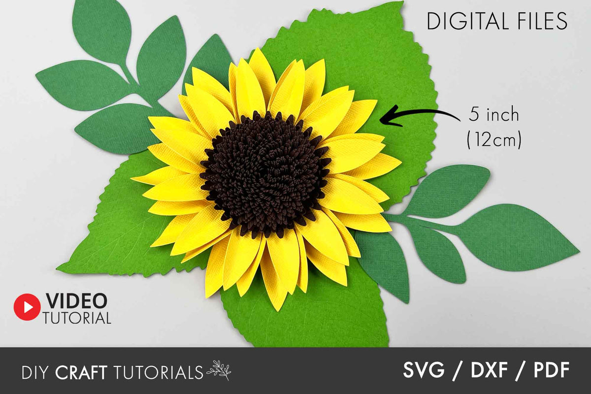 Paper Sunflower SVG – DIY Craft Tutorials