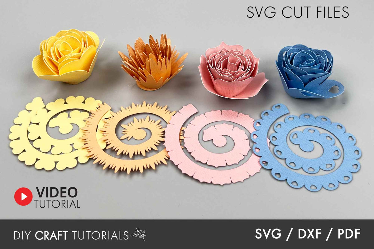 Rolled Flower SVG - Set 4 – DIY Craft Tutorials