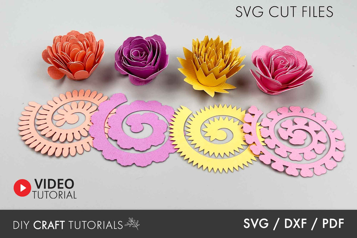 Rolled Flower SVG - Set 6 – DIY Craft Tutorials