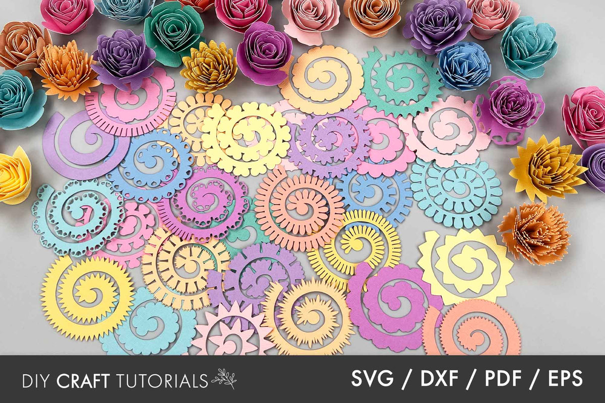 Rolled Flower SVG Bundle – DIY Craft Tutorials