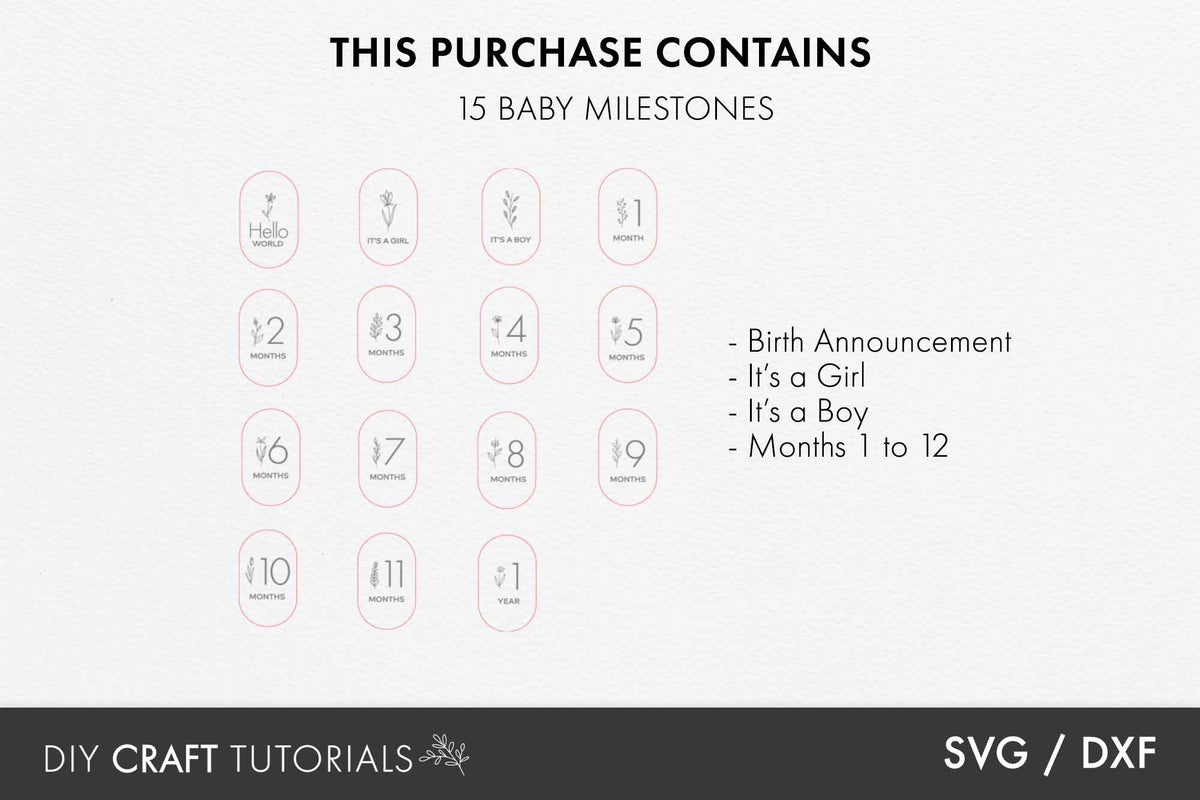 Oval Baby Milestone SVG – DIY Craft Tutorials