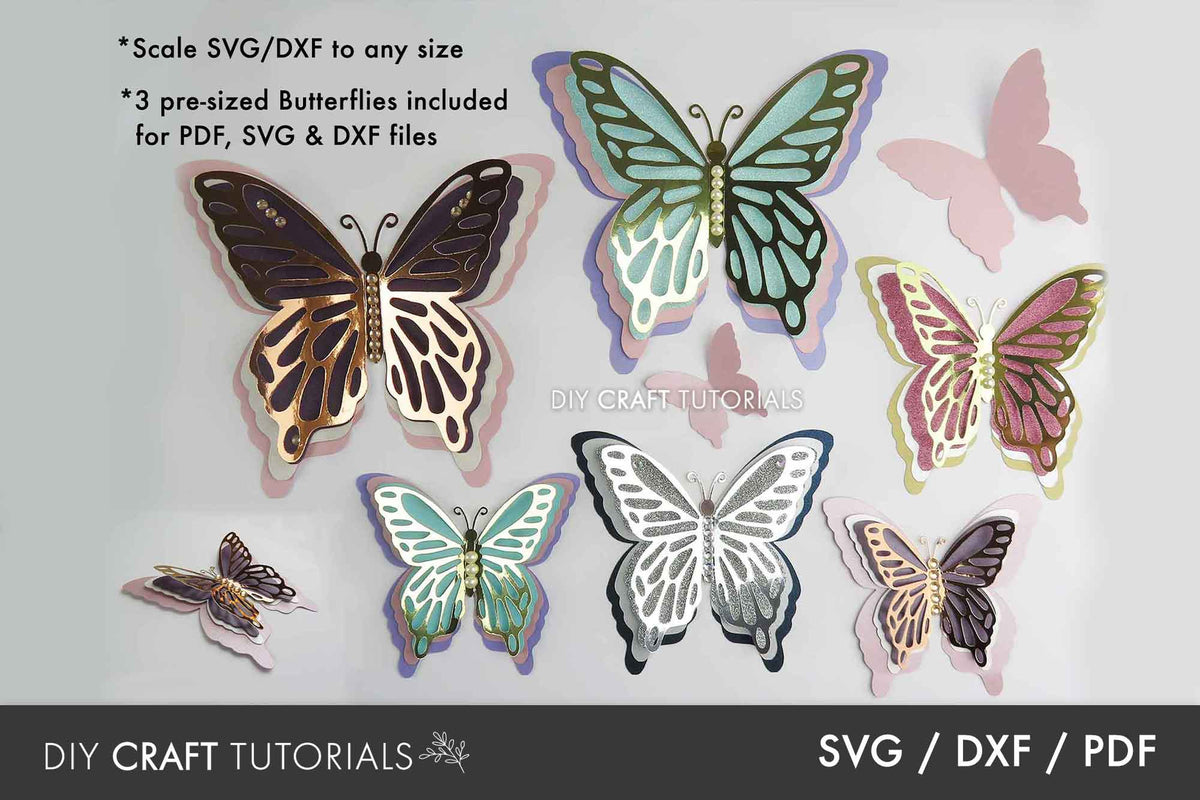 3D Butterfly SVG Template 1 – DIY Craft Tutorials
