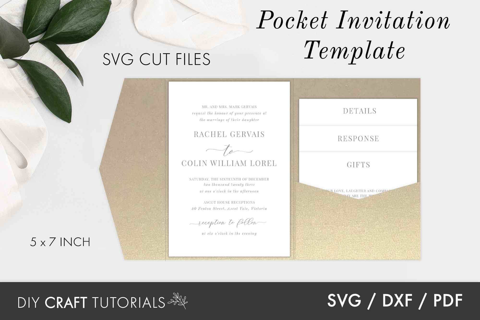 Diy Pocket Invitation Templates DIY Watercolour Pocket Invitation