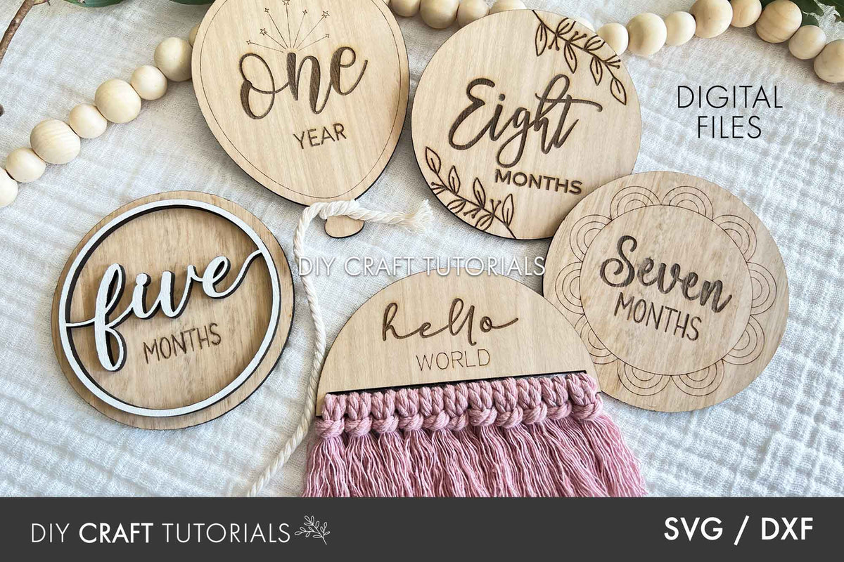 Baby Milestone SVG Bundle for Laser Cutters – DIY Craft Tutorials