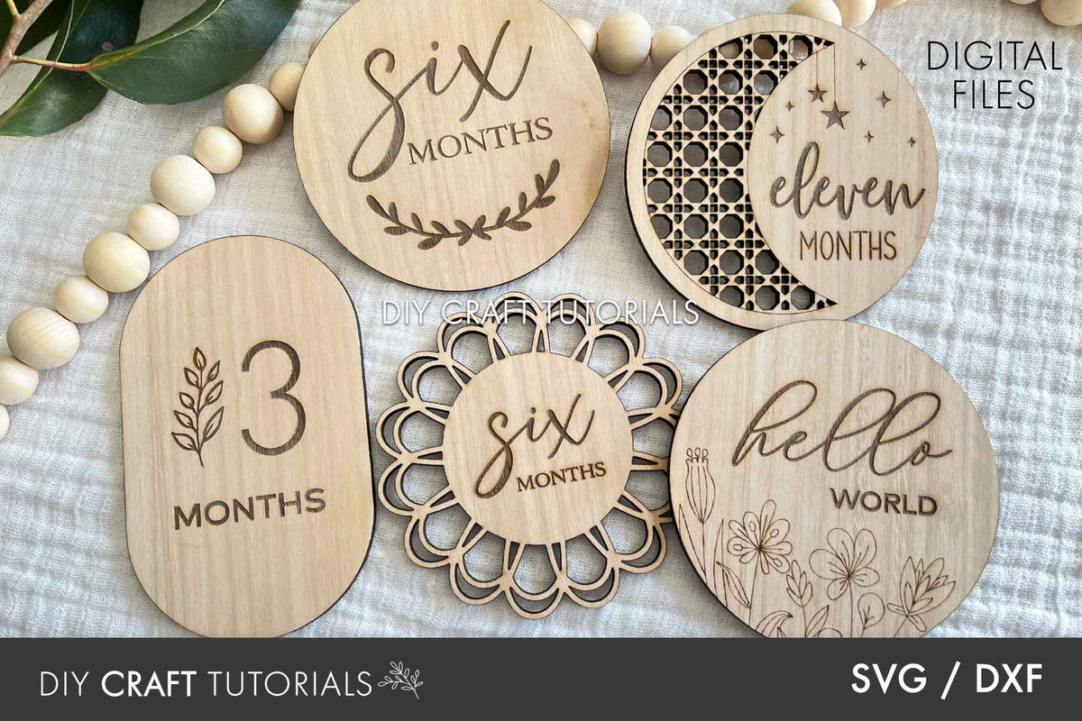 Baby Milestone SVG Bundle for Laser Cutters – DIY Craft Tutorials